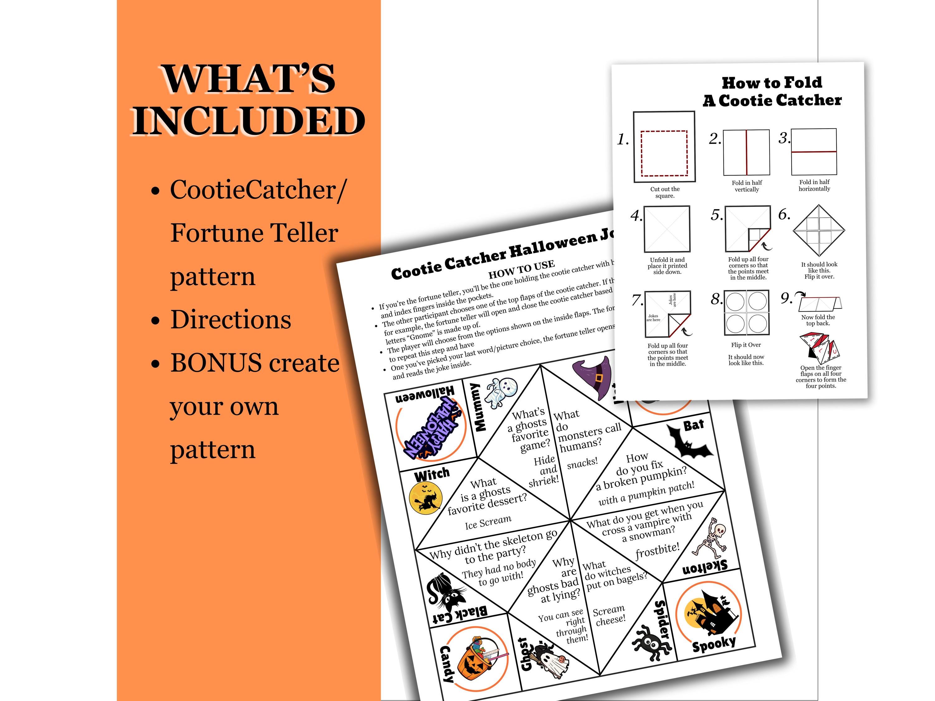 Fortune Teller, Halloween Jokes, Cootie Catcher, Printable Games, Party ...
