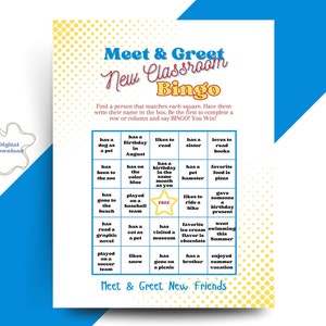 Back to School Bingo, Printable Bingo First Day of School, Find the ...