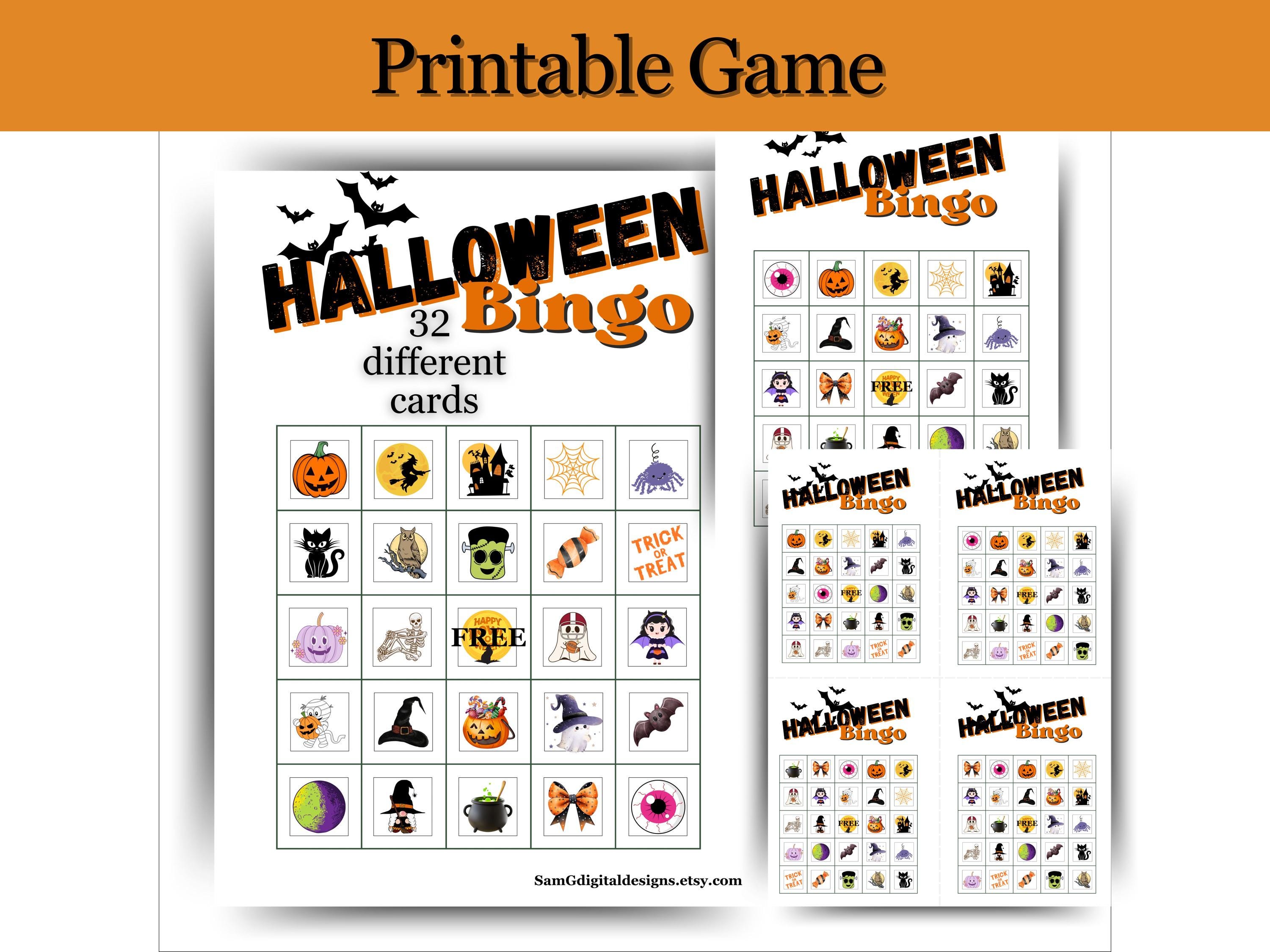 Halloween Bingo, Printable Bingo Halloween, Halloween Party Game ...
