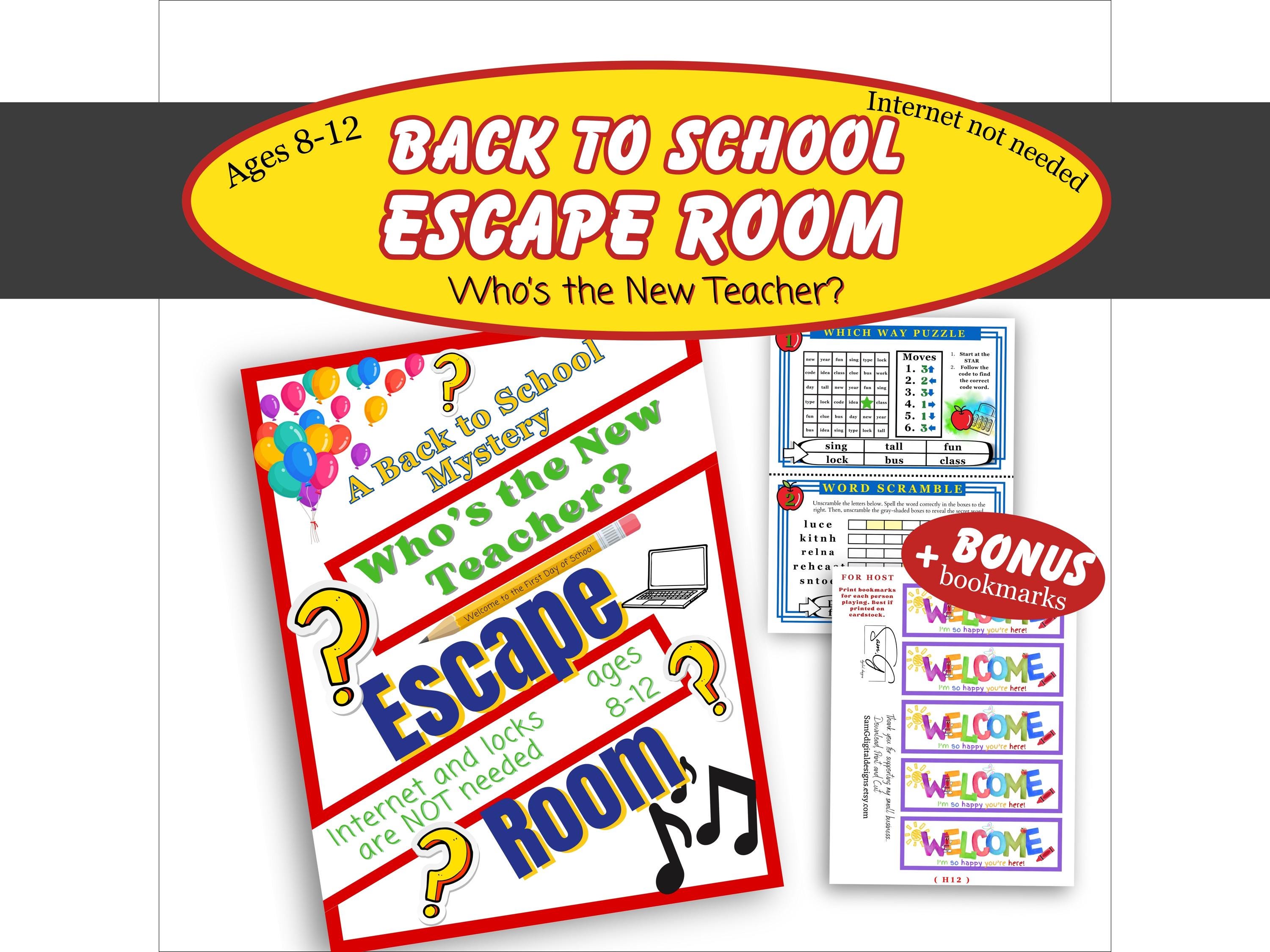 Printable Escape Room, Back to School Escape Room Kit, Team Building ...
