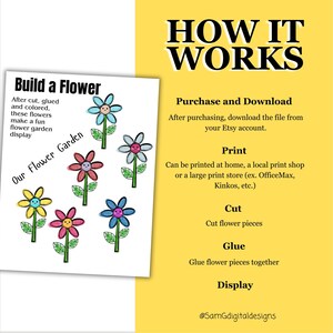Build a Flower, Printable Kindergarten, Flower Building, Digital ...