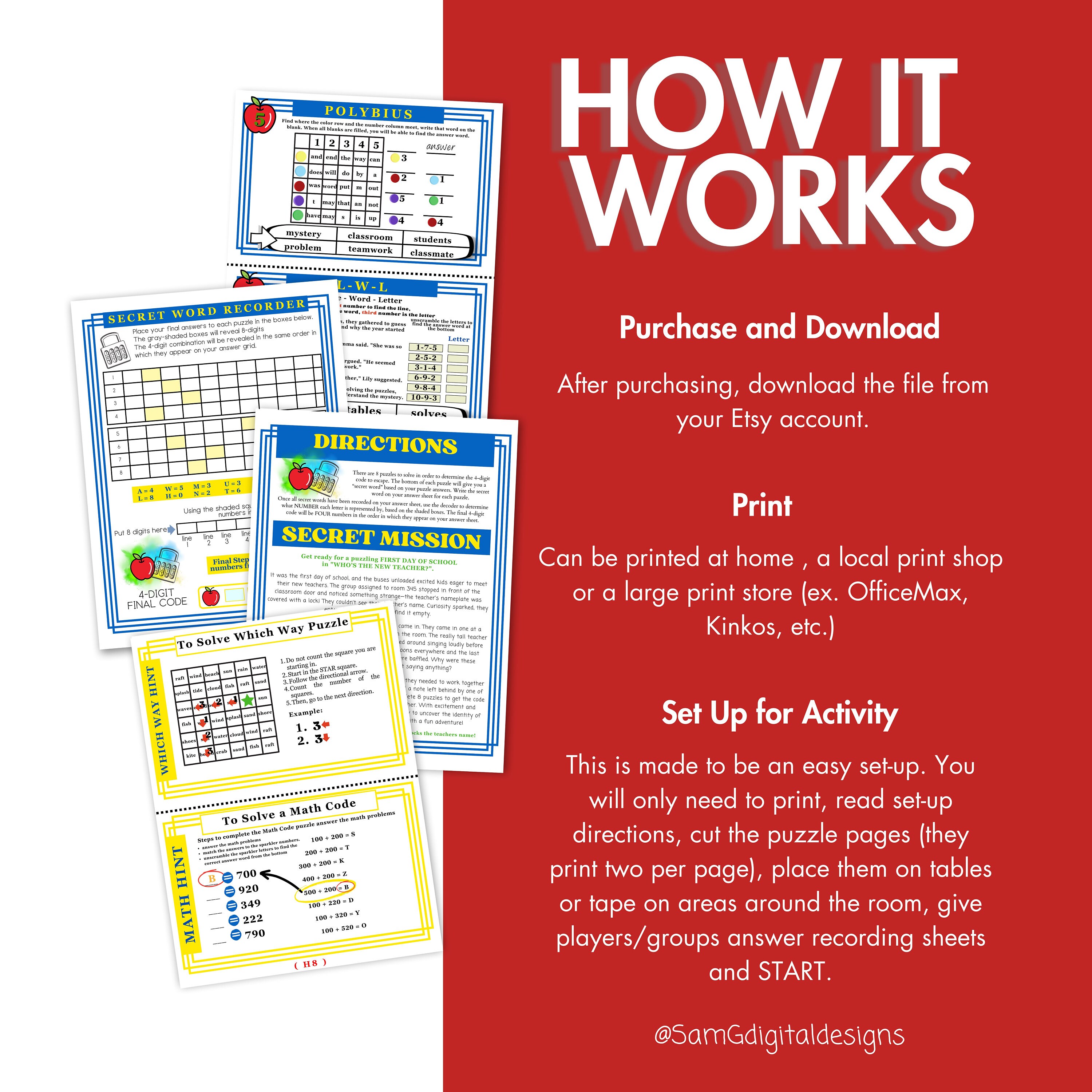 Printable Escape Room, Back to School Escape Room Kit, Team Building ...