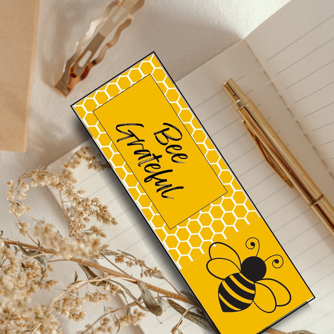 Printable Bookmarks, Bee Theme, Unique Bookmarks, Bookmark for Reader ...