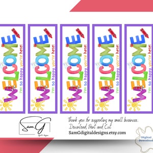 Printable Bookmarks Back to School Welcome, First Day of School ...