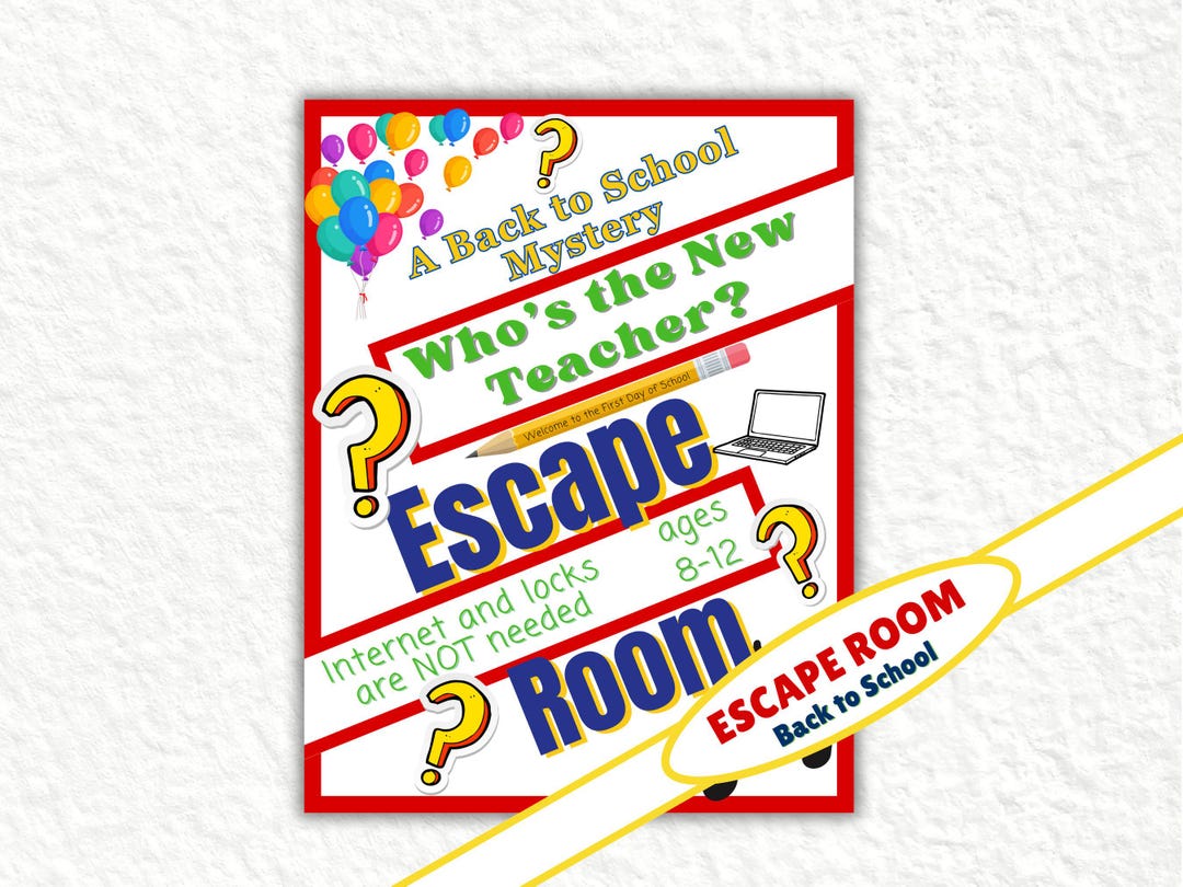 Back to School, Printable Escape Room, Back to School Escape Room ...