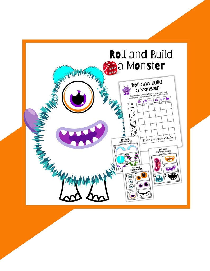 Roll a Monster, Build a Monster, Preschool Halloween, Kindergarten ...