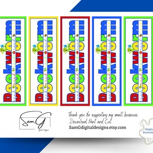 Printable Bookmarks for the Bookworm, Reader Gifts, Colorful Bookworm ...