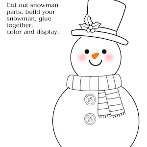 Build a Snowman, Printable Kindergarten, Snowman Building, Digital ...