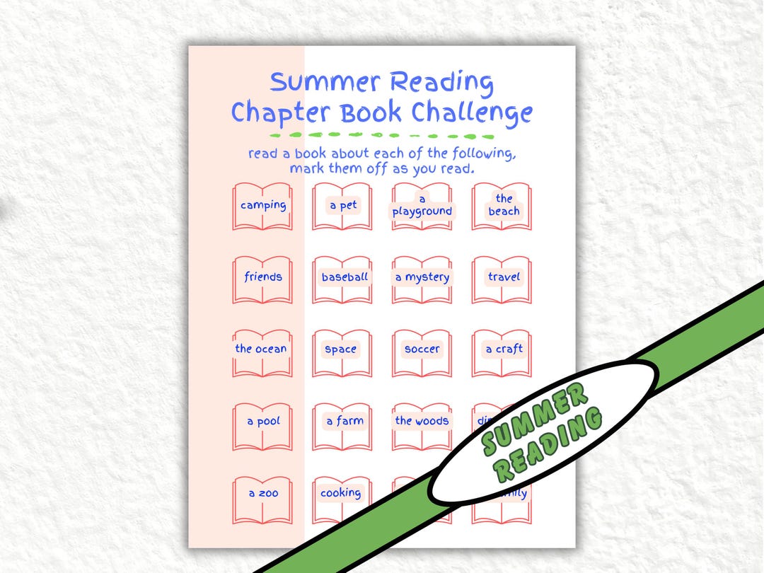 Summer Reading Challenge, Chapter Book Challenge Fiction Genre Reading ...