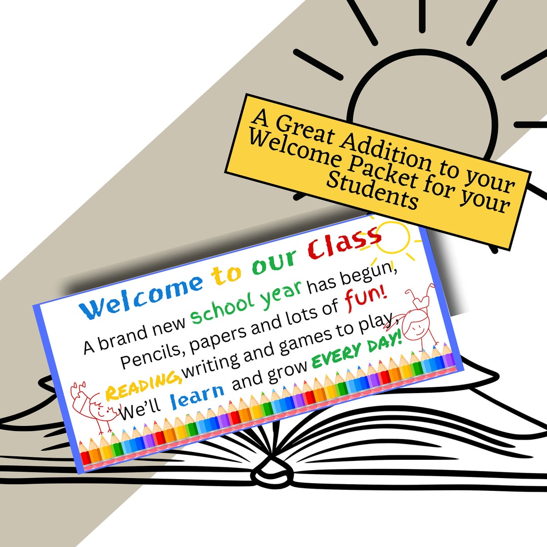 Printable Bookmarks Back to School Poem, Teacher to Students, Back to ...