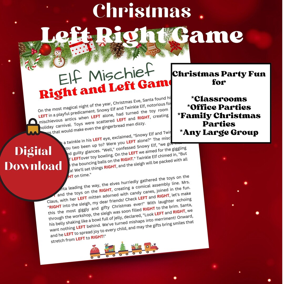 Right Left Passing Gift, Christmas Left Right Game, Classroom Christmas ...