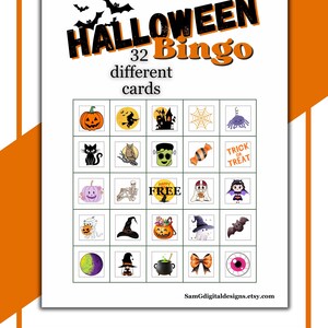 Halloween Bingo, Printable Bingo Halloween, Halloween Party Game ...