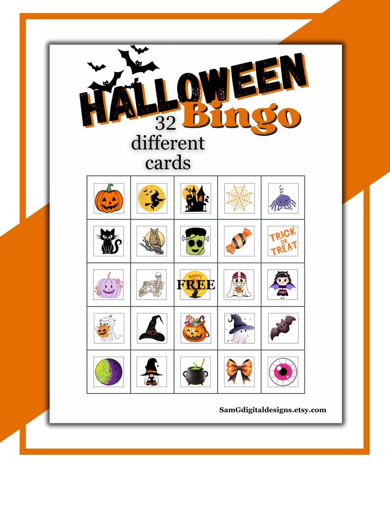 Halloween Bingo, Printable Bingo Halloween, Halloween Party Game ...