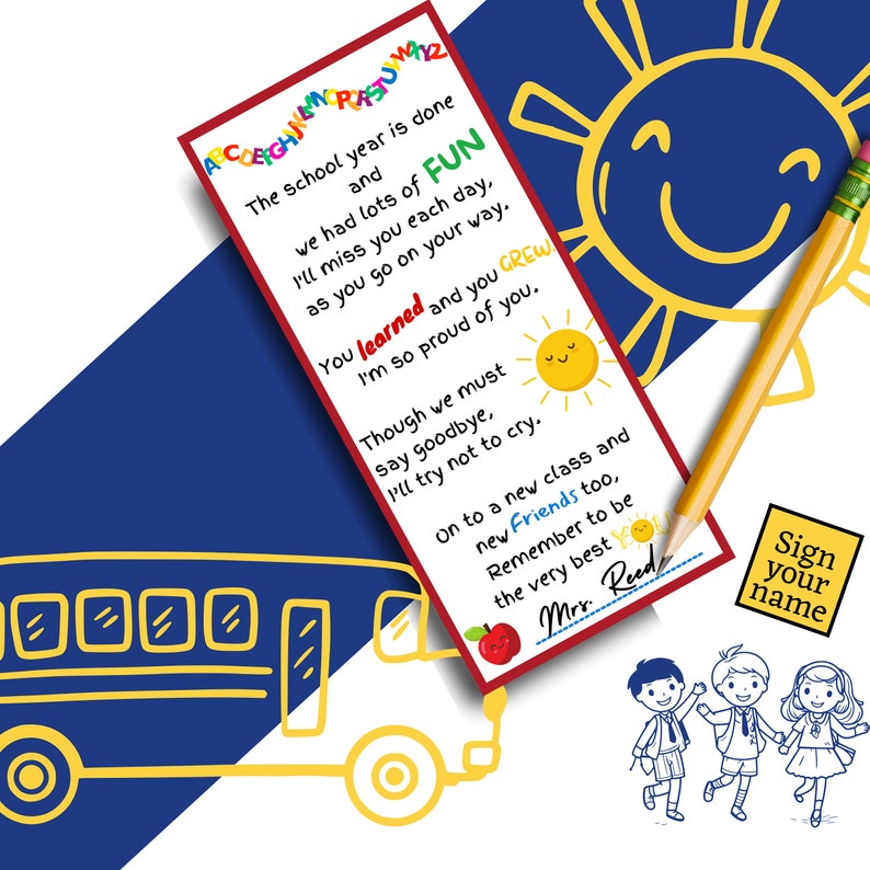 End of the Year Printable Bookmarks for Beginning Readers From Teacher ...