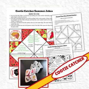 Cootie Catcher, Paper Fortune Teller, Summer Printable Cootie Catcher ...