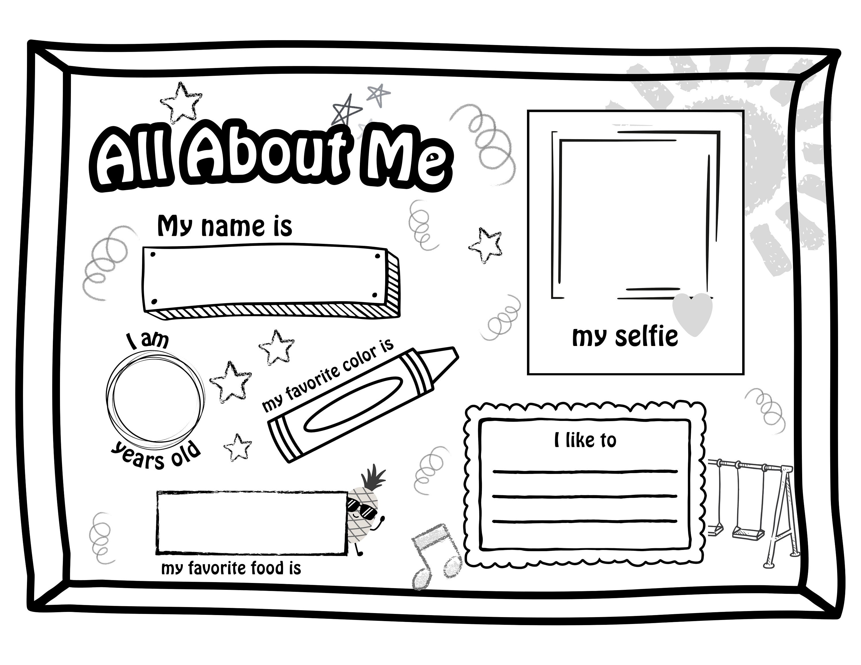 All About Me Back to School Activity, Printable First Day of School ...