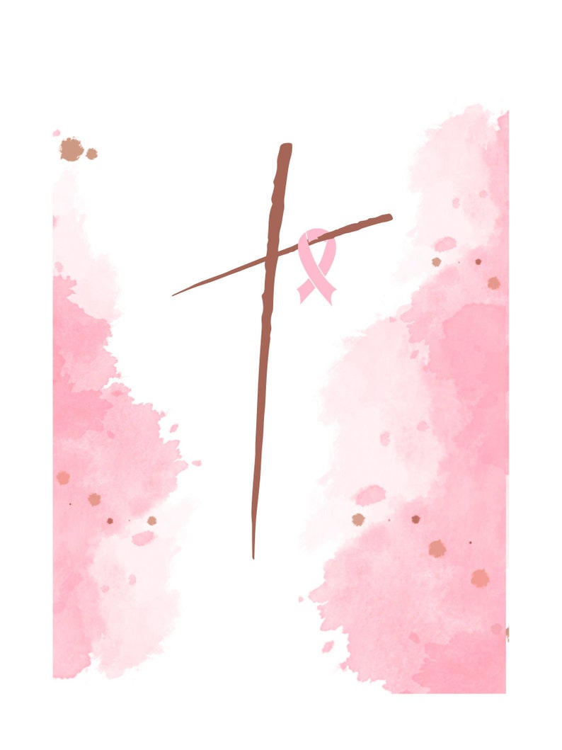 Cancer Surviver Gift, Breast Cancer Ribbon on Cross, Give It to God ...