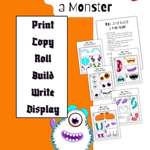 Roll a Monster, Build a Monster, Preschool Halloween, Kindergarten ...