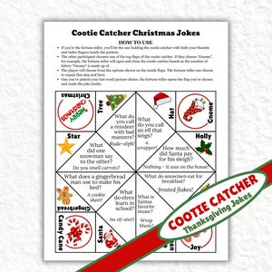 Cootie Catcher, Christmas Jokes, Paper Fortune Teller, Printable Games ...