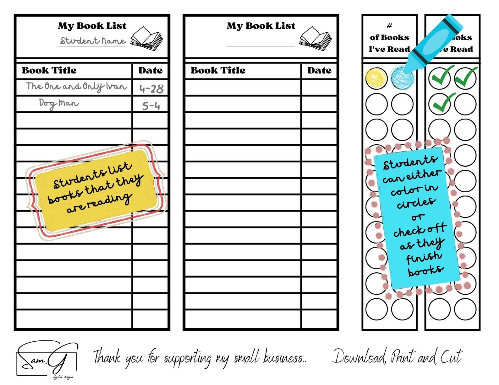 Printable Bookmarks Reading Log, Book Tracker, Reading Tracker, Digital ...