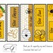 Printable Bookmarks, Bee Theme, Unique Bookmarks, Bookmark for Reader ...
