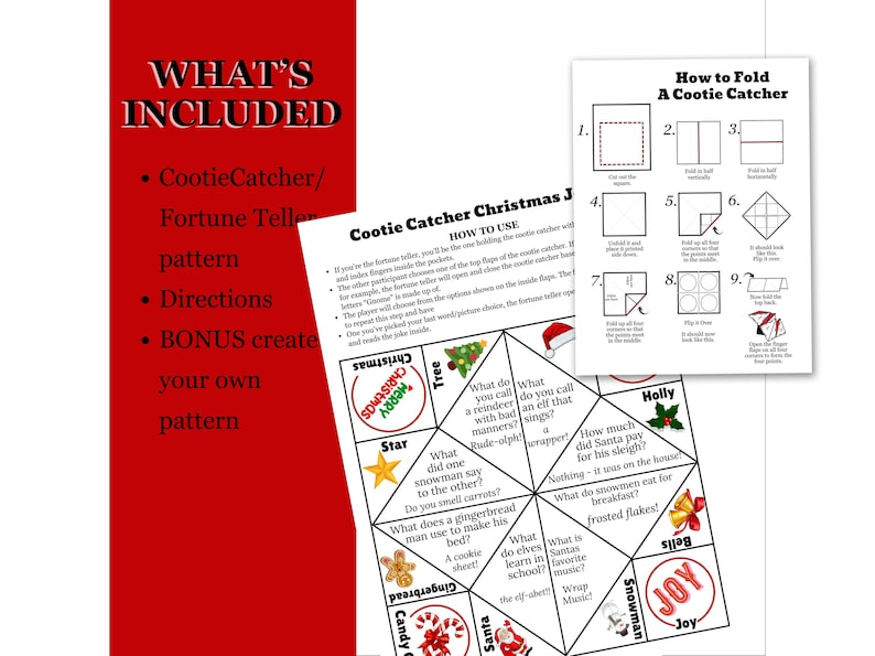 Cootie Catcher, Christmas Jokes, Paper Fortune Teller, Printable Games ...