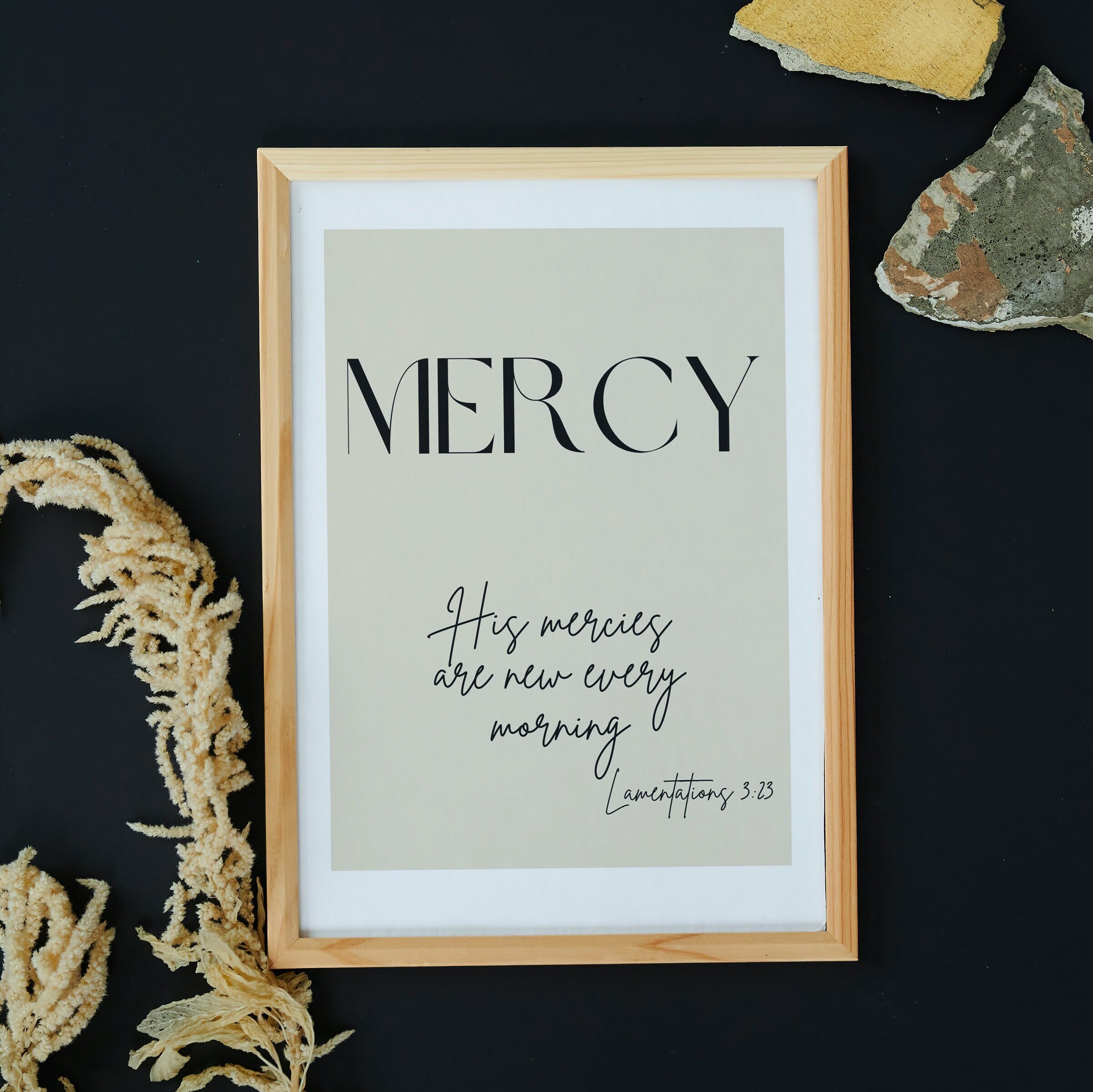 Bible Verse Digital Printable Wall Art | Grace and Mercy | Two Print ...