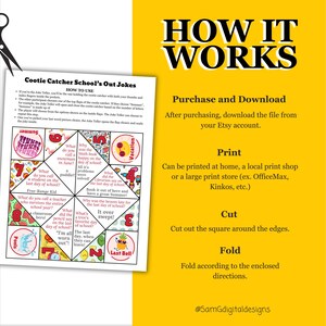 Jokes for Kids, Cootie Catcher, Paper Fortune Teller, End of School ...