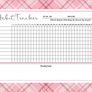 Habit Tracker Printable, Cute Habit Tracker, Monthly Habit Tracker, PDF ...