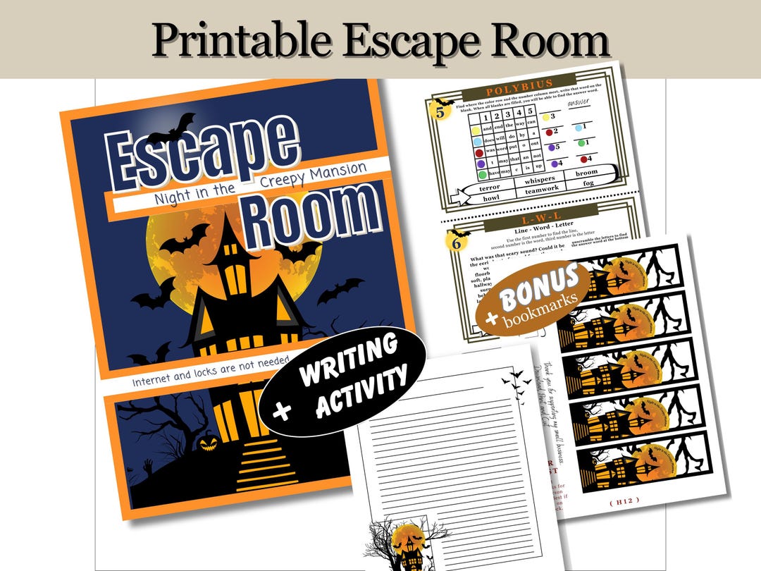 Escape Room | Halloween Party | Printable Escape Room With Writing ...