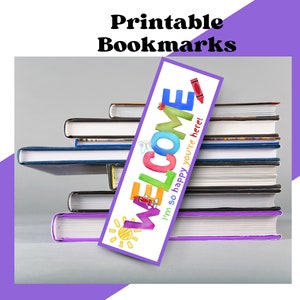 Printable Bookmarks Back to School Welcome, First Day of School ...