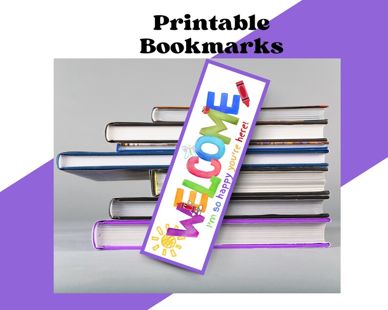 Printable Bookmarks Back to School Welcome, First Day of School ...