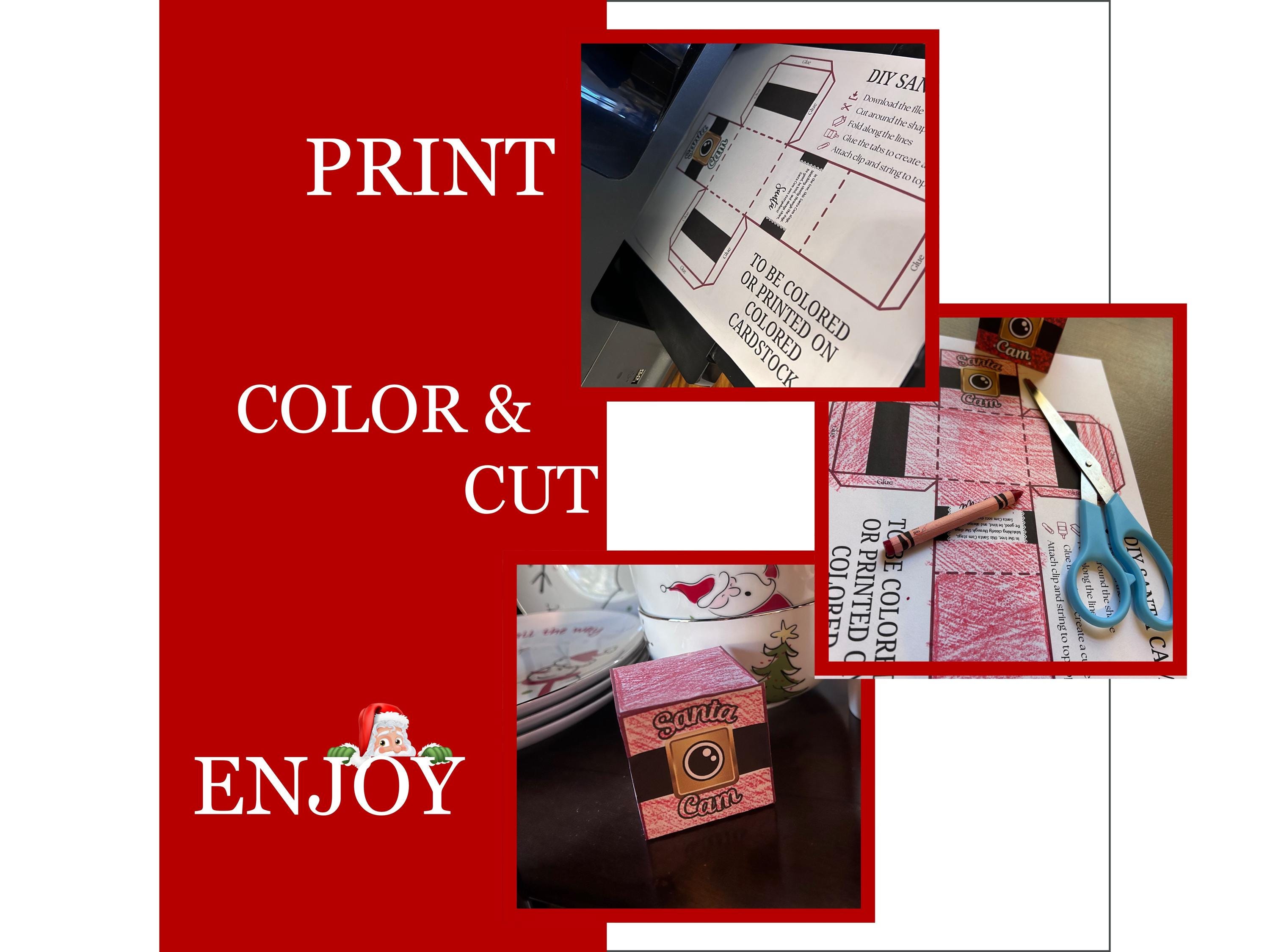 Santa Cam, Printable Santa Camera, DIY Santa Cam, Color & Cut Santa ...