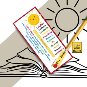 End of the Year Printable Bookmarks | From Teacher to Student | Note ...