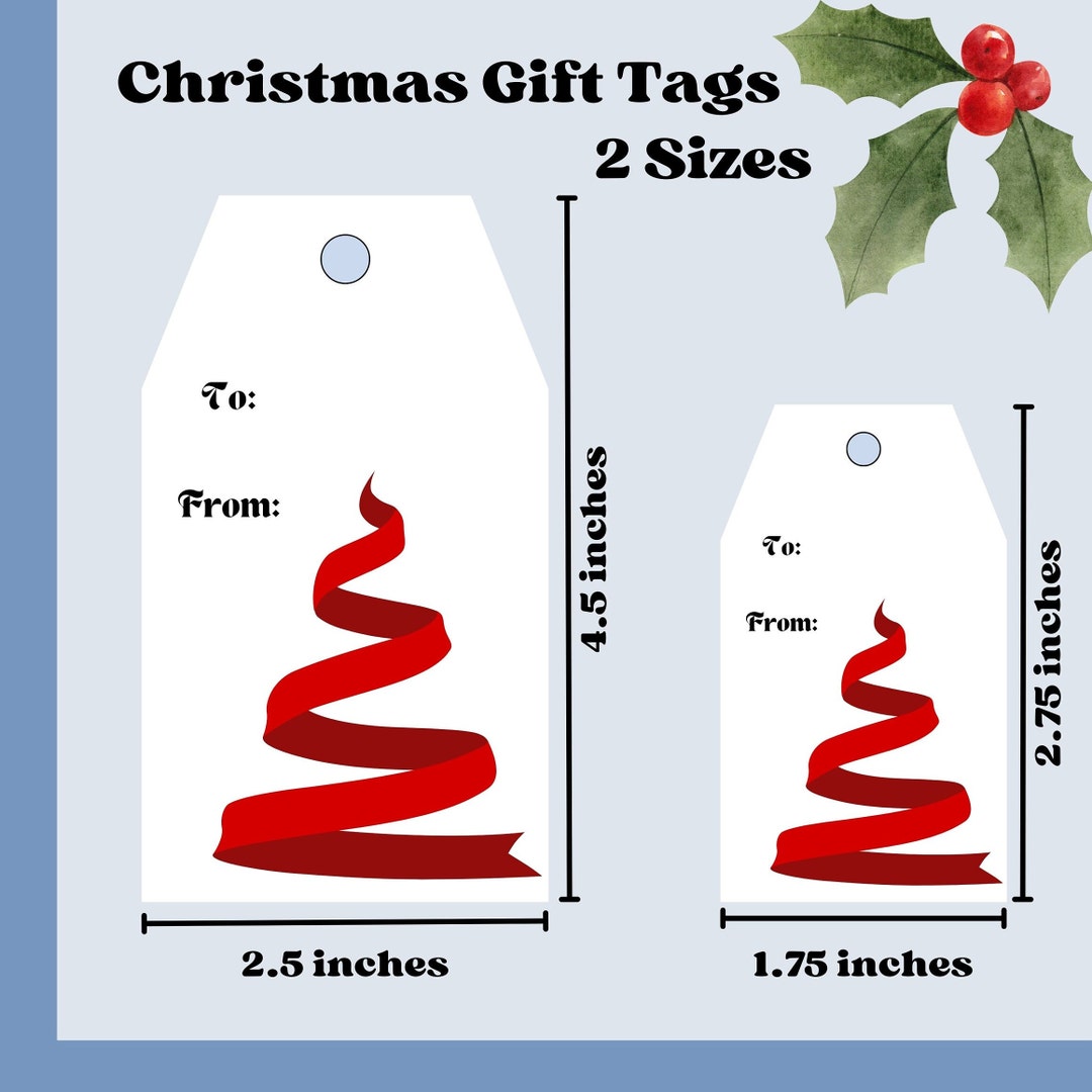 Printable Gift Tags Christmas, Digital Download, Printable Present Tags ...
