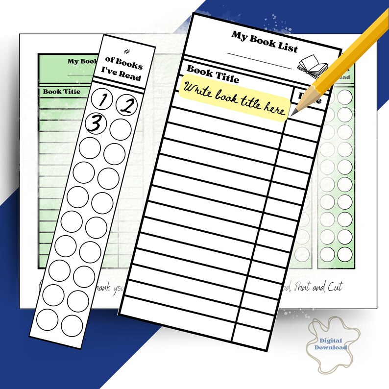 Reading Tracker, Printable Bookmark, Student Book Tracker, Reading Log ...