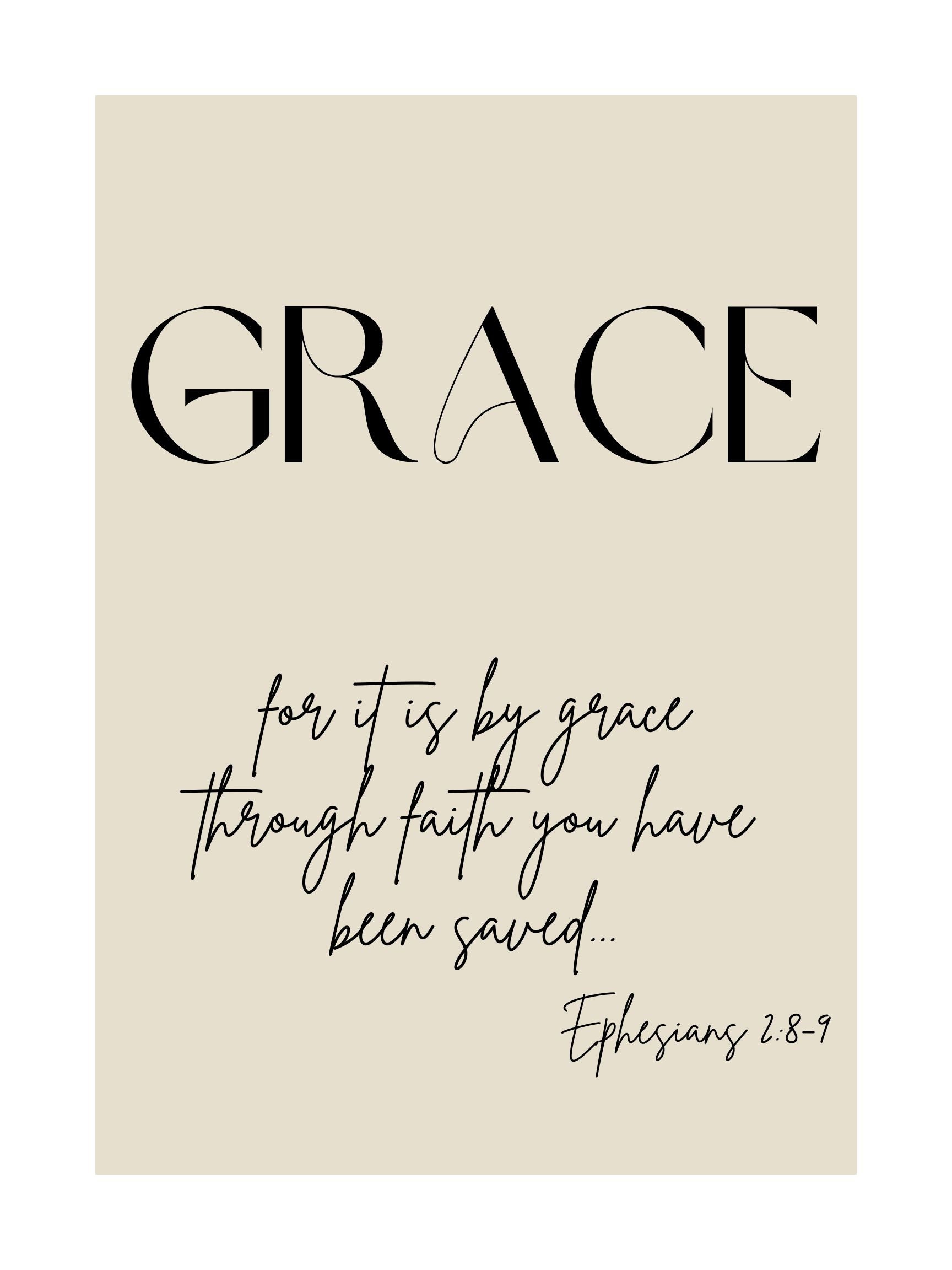 Bible Verse Digital Printable Wall Art | Grace and Mercy | Two Print ...