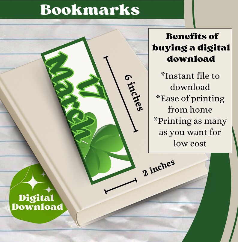 Printable Bookmarks for St. Patrick's Day, Irish Blessing, Bookclub ...