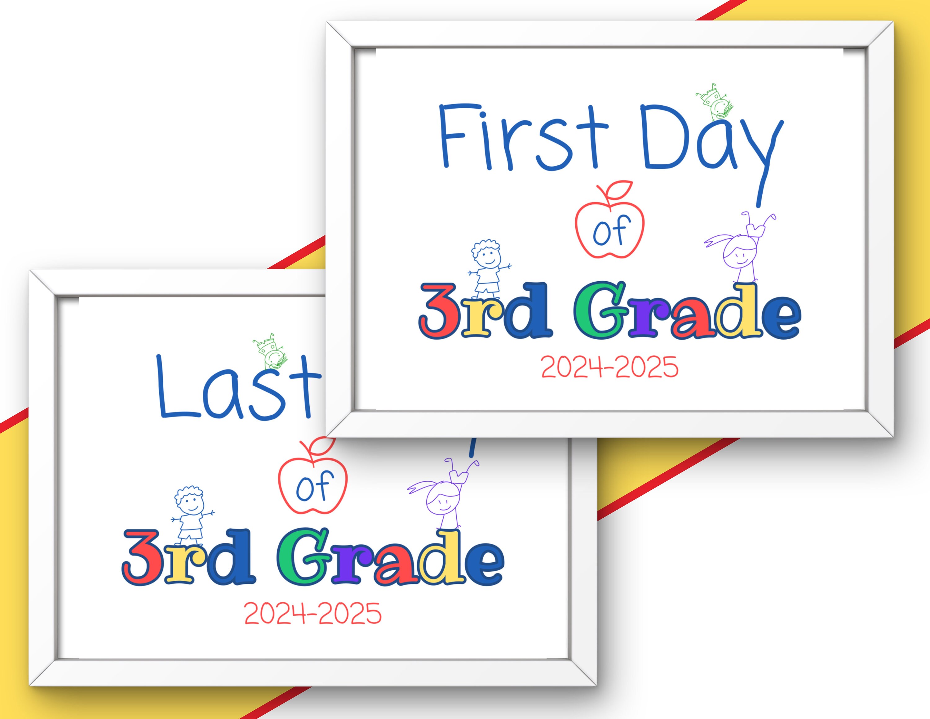 First Day of School Sign Printable, First Day Last Day of 3rd Grade ...