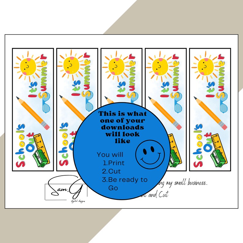 Printable Bookmarks End of Year, School's Out Bookmark Gift, Digital ...