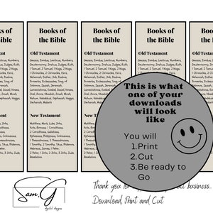 Books of the Bible Printable Bookmarks, Unique Bookmarks, Bible ...