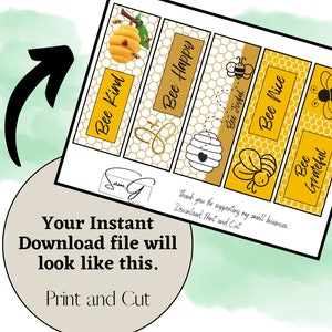 Printable Bookmarks, Bee Theme, Unique Bookmarks, Bookmark for Reader ...