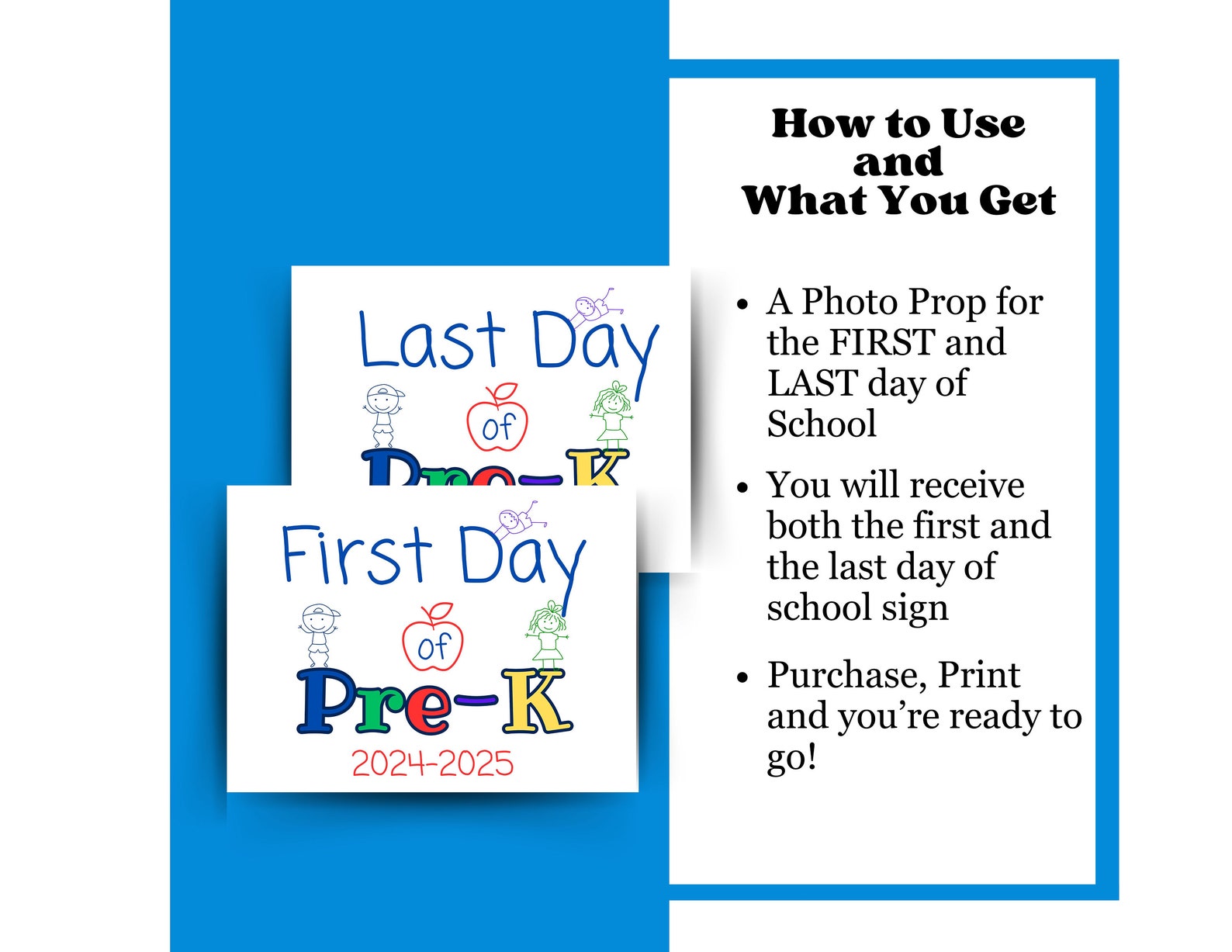 First Day of School Sign Printable, First Day Last Day of School Sign ...