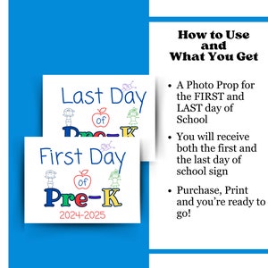 First Day of School Sign Printable, First Day Last Day of School Sign ...