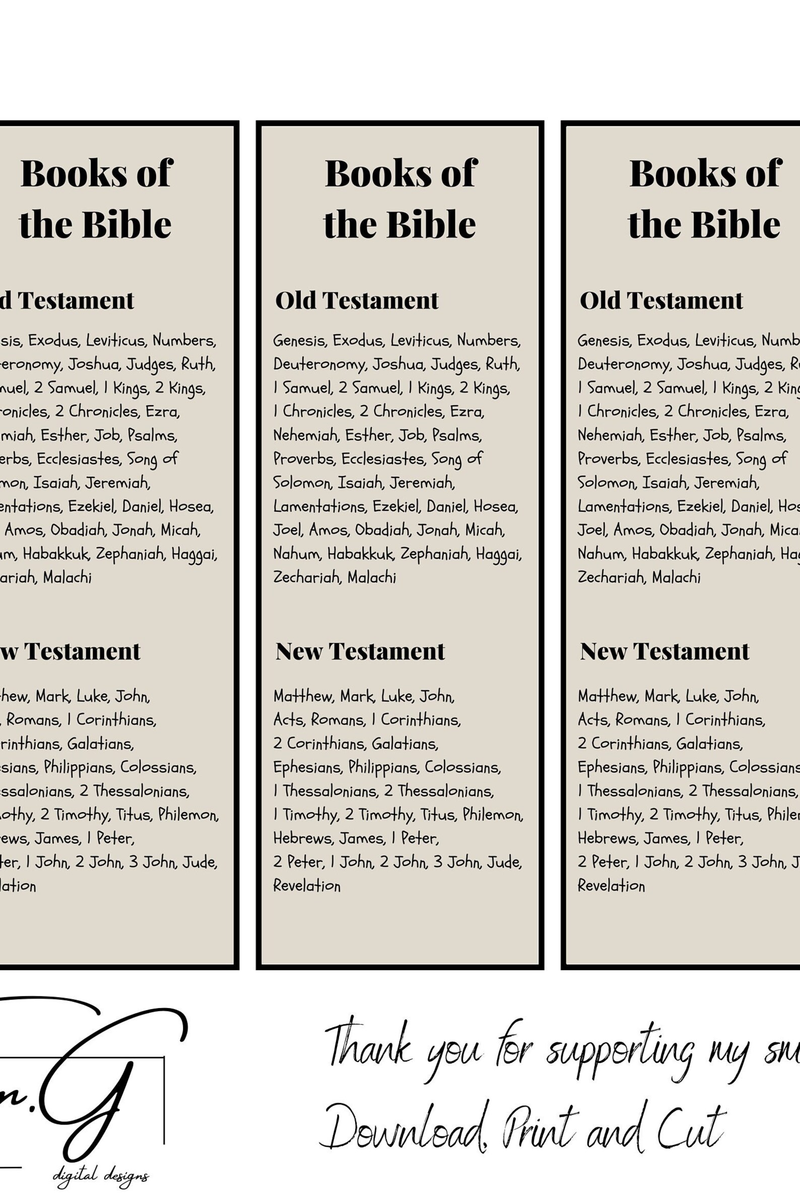 Books of the Bible Printable Bookmarks, Unique Bookmarks, Bible ...