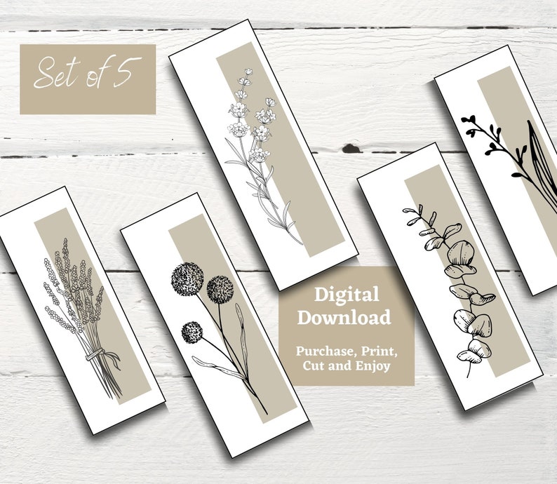 Printable Bookmarks, Unique Bookmarks, Bookmarks for Women, Modern ...