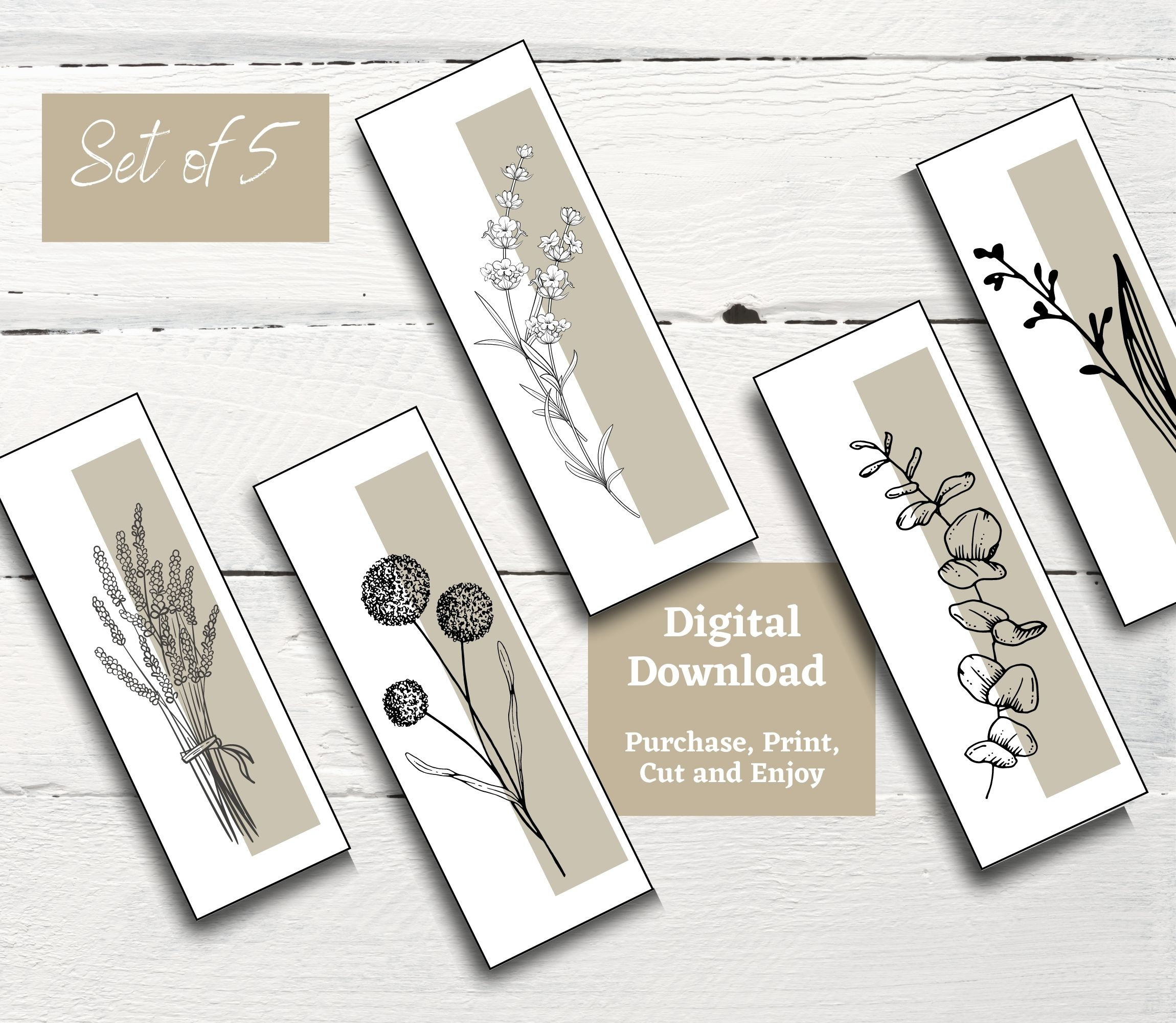 Printable Bookmarks, Unique Bookmarks, Bookmarks for Women, Modern ...