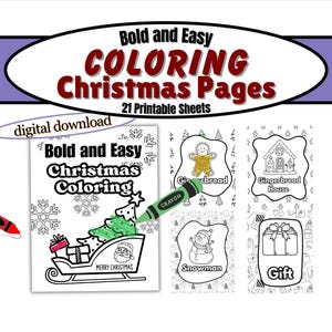 Christmas Coloring Pages, Christmas Coloring Sheets, Bold and Easy ...