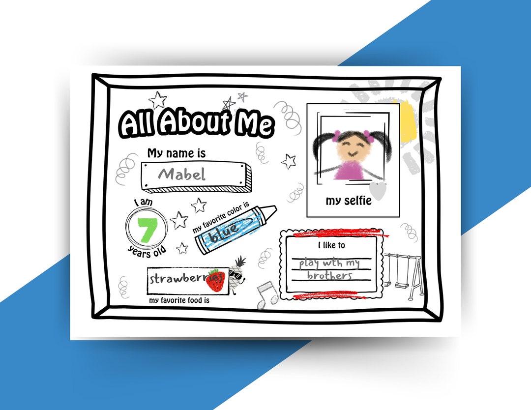 All About Me Back to School Activity, Printable First Day of School ...