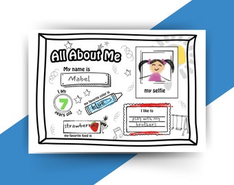 All About Me Back to School Activities - Etsy